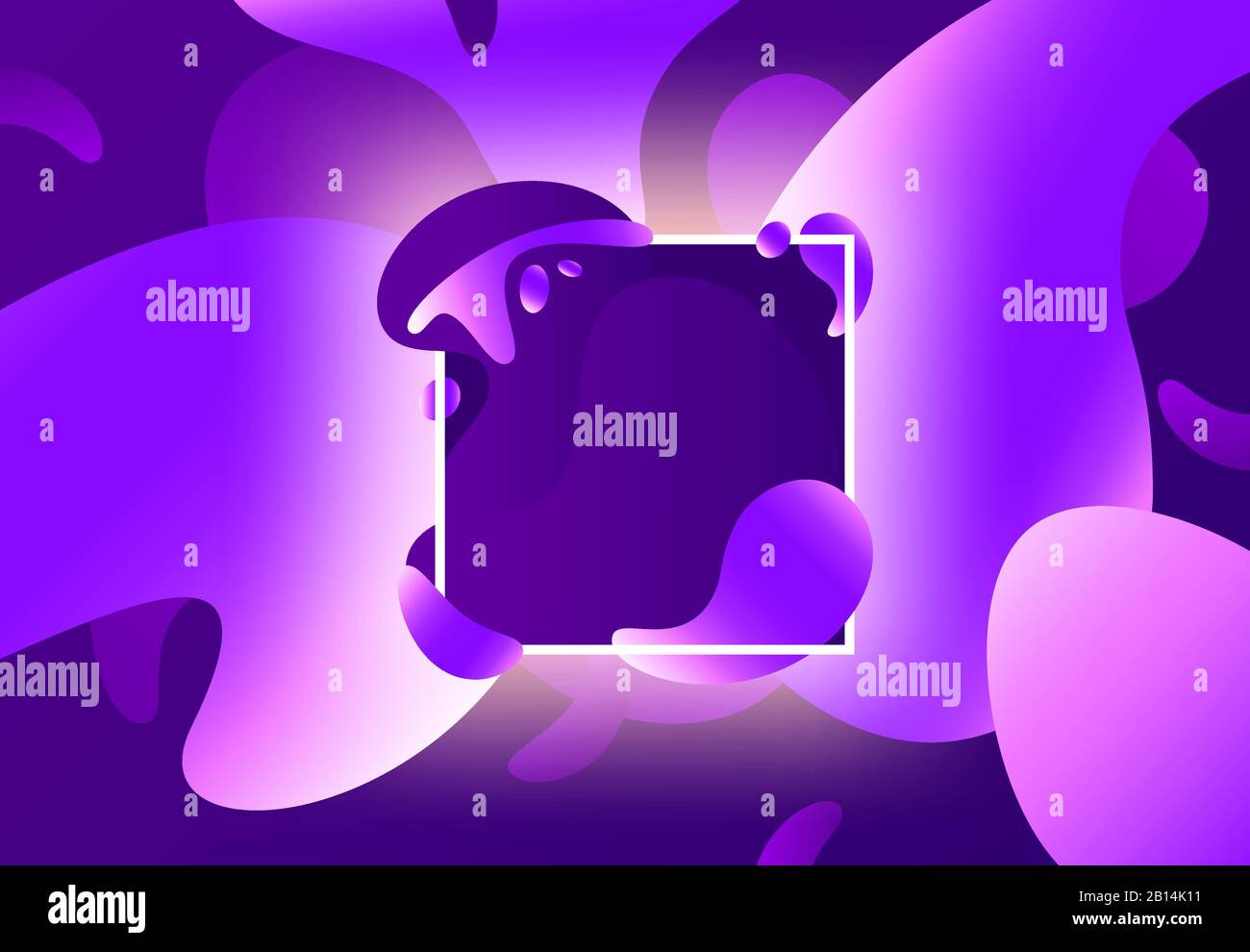 Fluid shape frame. Colorful liquid purple shapes frames design. Modern ...
