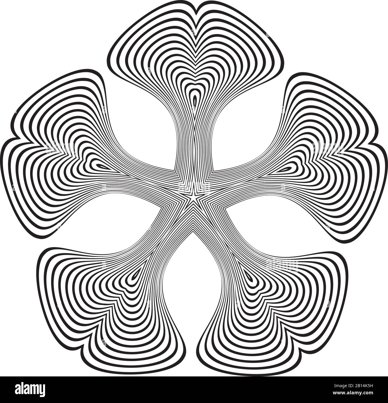 Optical illusion abstract flower element for creative design Stock ...