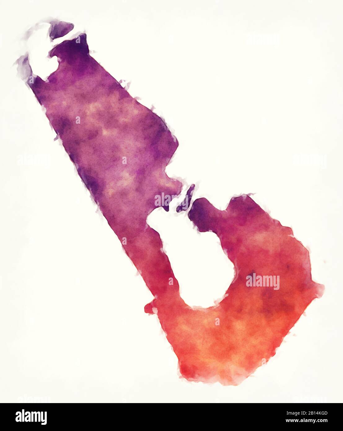 Vaitupu island watercolor map of Tuvalu Stock Photo - Alamy