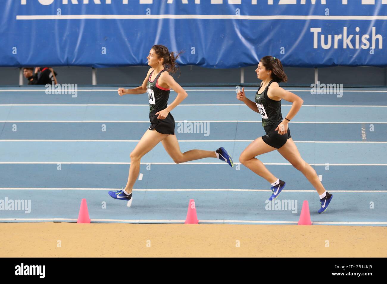 ISTANBUL, TURKEY - FEBRUARY 02, 2020: Athletes running during Turkish ...