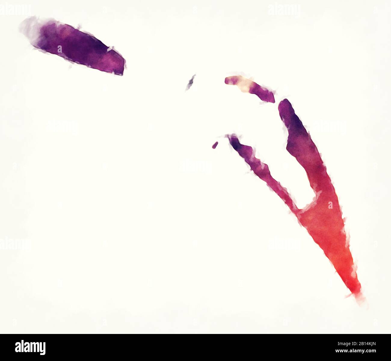 Nanumea island watercolor map of Tuvalu Stock Photo - Alamy