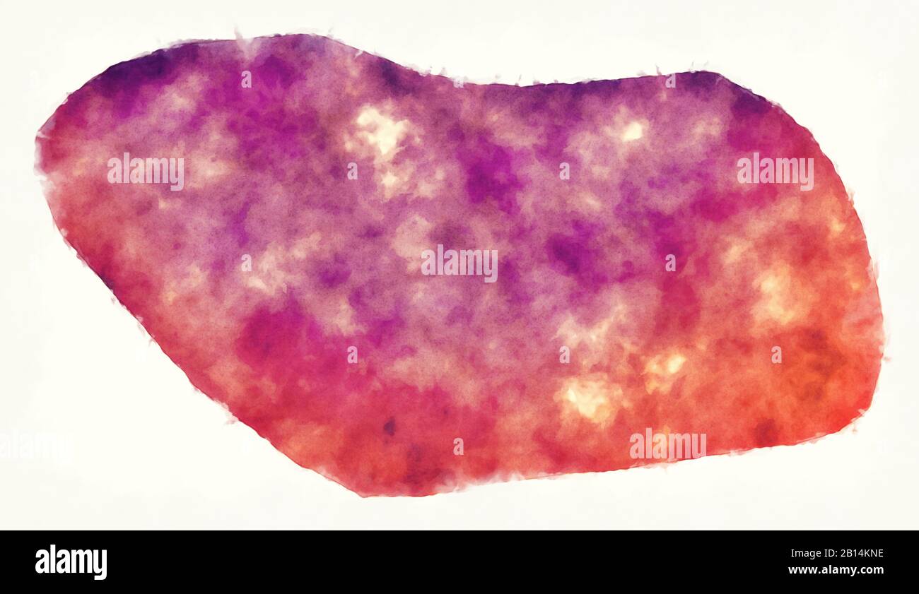 Niutao island watercolor map of Tuvalu Stock Photo - Alamy