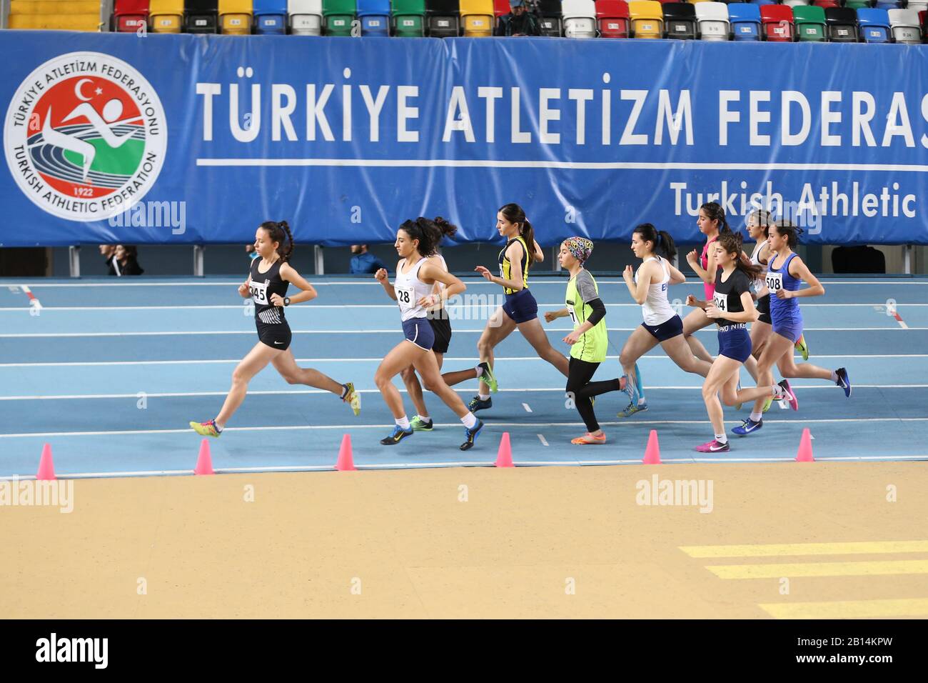 ISTANBUL, TURKEY - FEBRUARY 02, 2020: Athletes running during Turkish ...