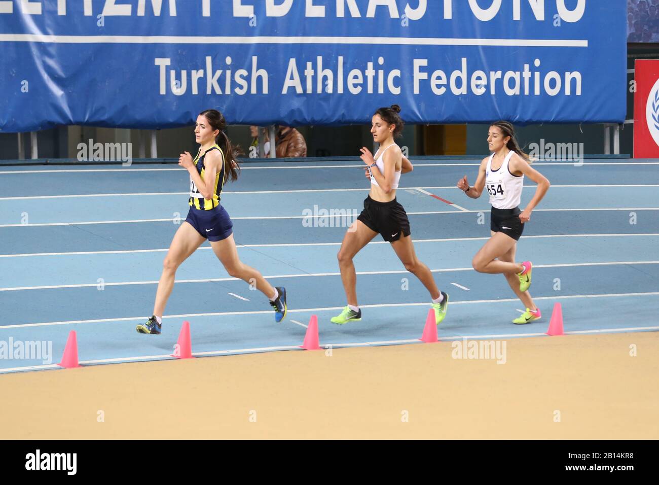 ISTANBUL, TURKEY - FEBRUARY 02, 2020: Athletes running during Turkish ...