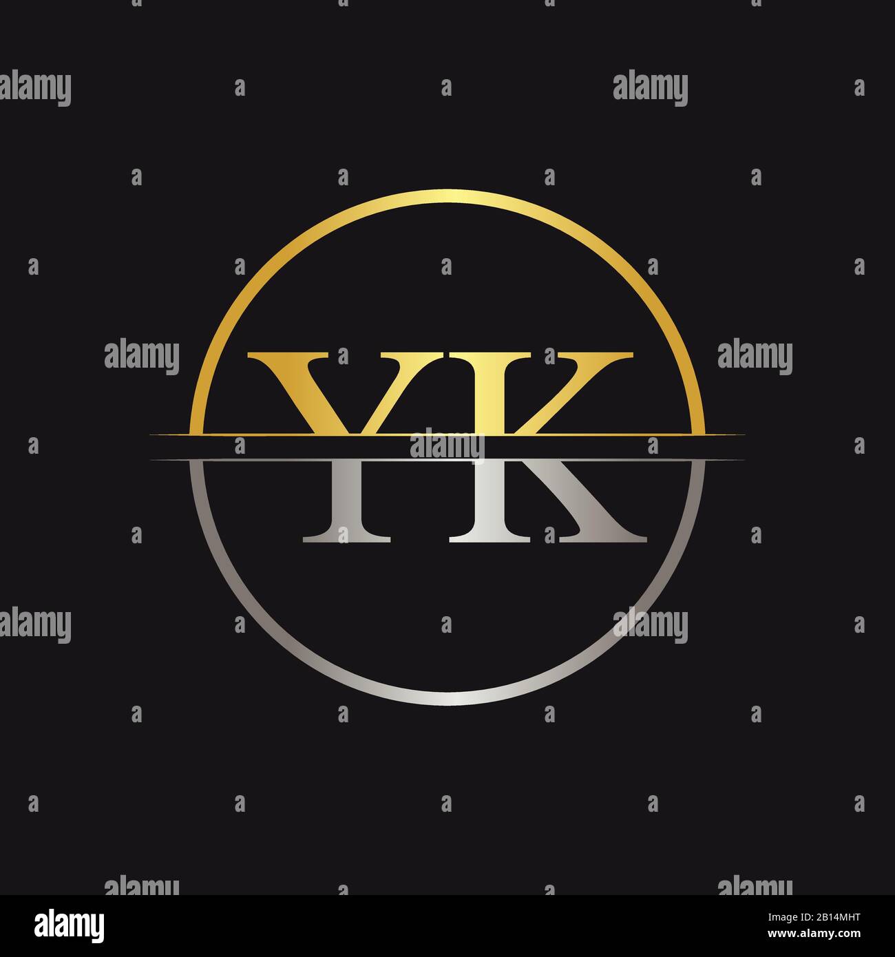 Initial Yk Logo Design Vector Template Creative Letter Yk Business Logo Vector Illustration