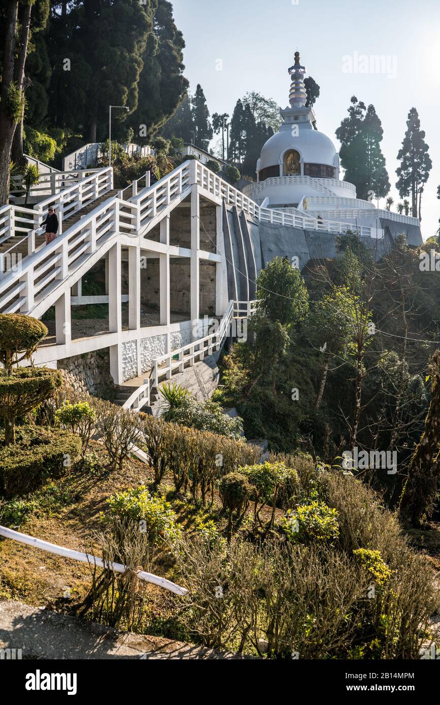 Peace Pagoda and Japanese Temple, Darjeeling, India, Asia Stock Photo ...