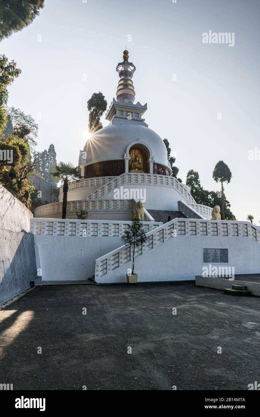 Peace Pagoda and Japanese Temple, Darjeeling, India, Asia Stock Photo ...
