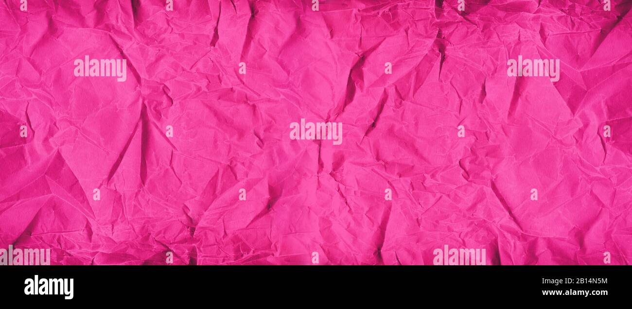 Old pink crumpled paper texture background. Wallpaper banner Stock ...
