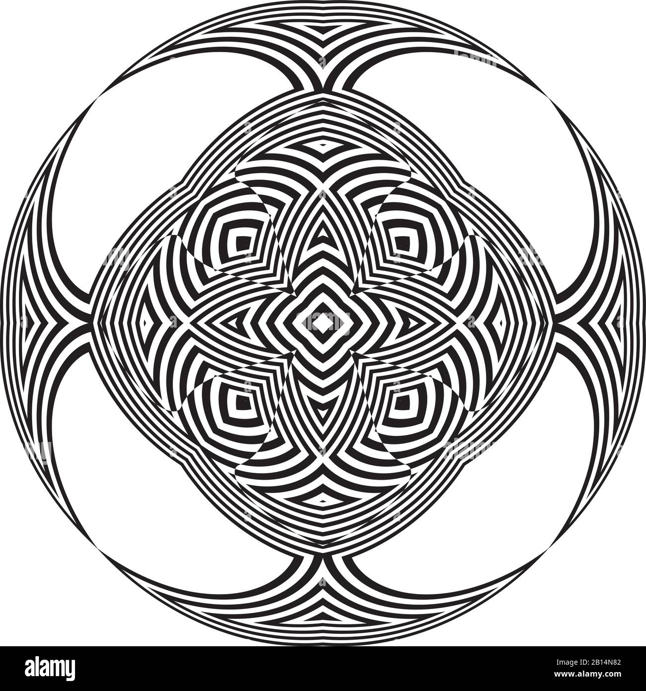 Optical illusion abstract flower element for creative design Stock ...