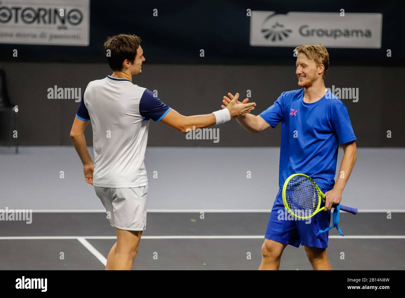 Bergamo, Italy. 22nd Feb, 2020. julian ocleppo, zdenek kolar during ATP ...