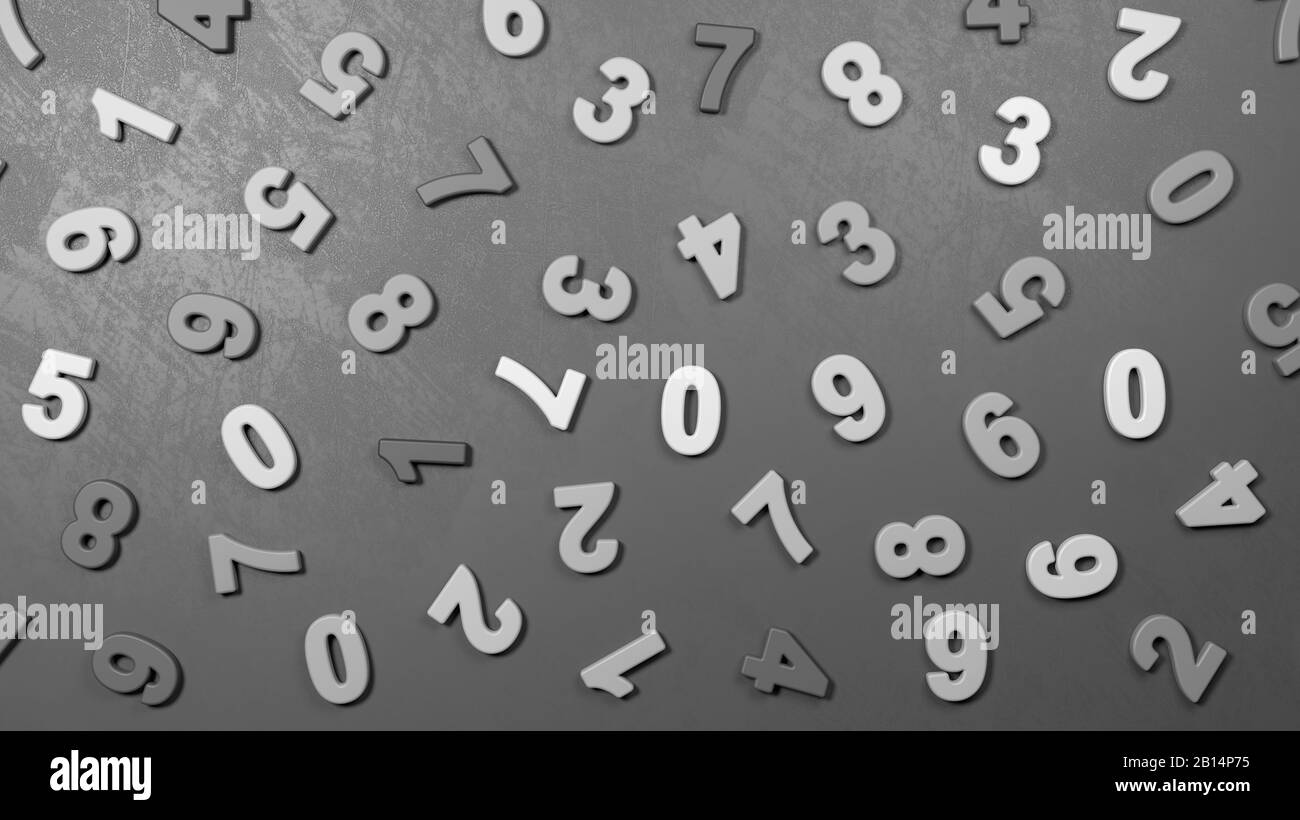 3D Black and White Numbers on the Wall Stock Photo - Alamy
