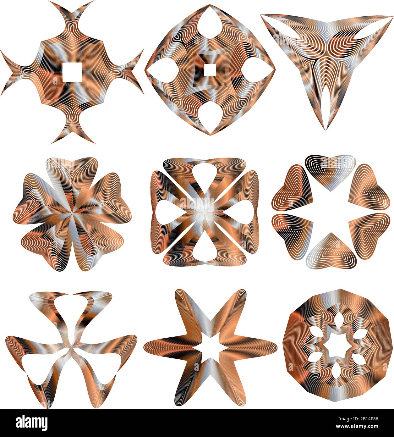 Collection of various creative graphics design vector elements Stock ...