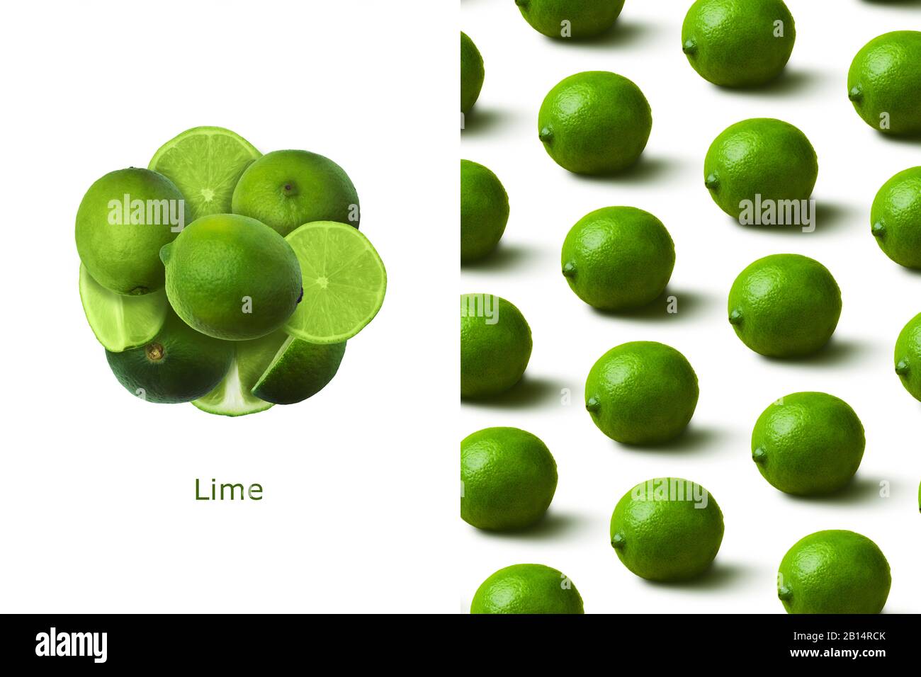 Creative layout made of lime pattern. Flat lay. minimalism concept ...