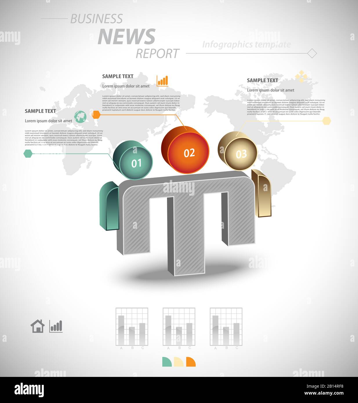 Business infographic template for interactive data communication Stock ...
