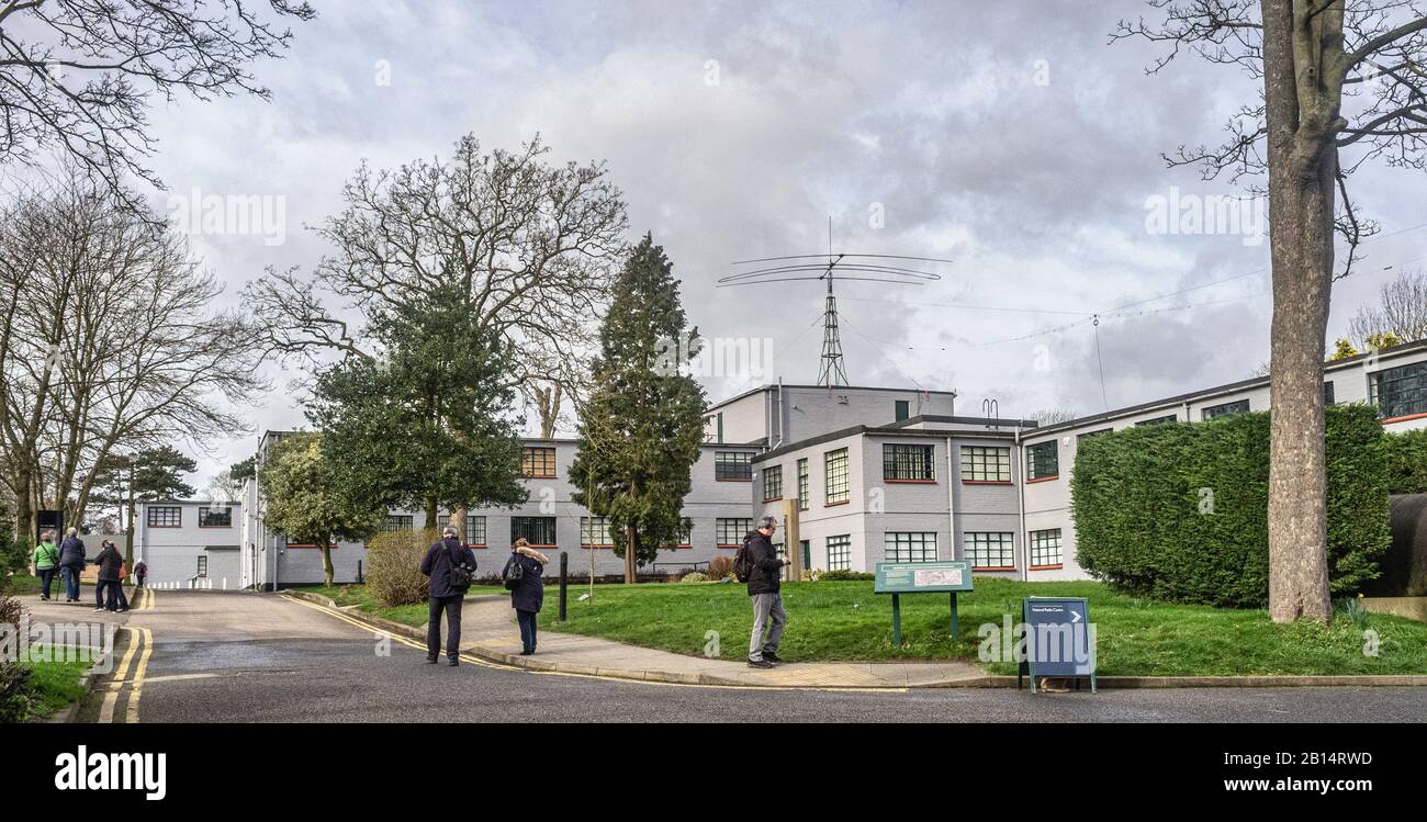 Bletchley Park, Buckinghamshire, UK, showing buildings and huts ...