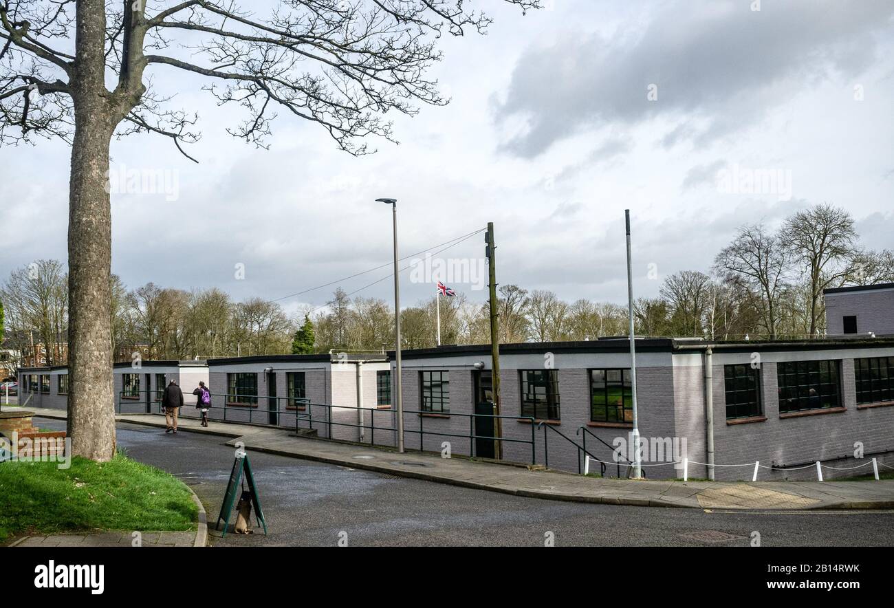 Bletchley Park, Buckinghamshire, UK, showing buildings and huts ...