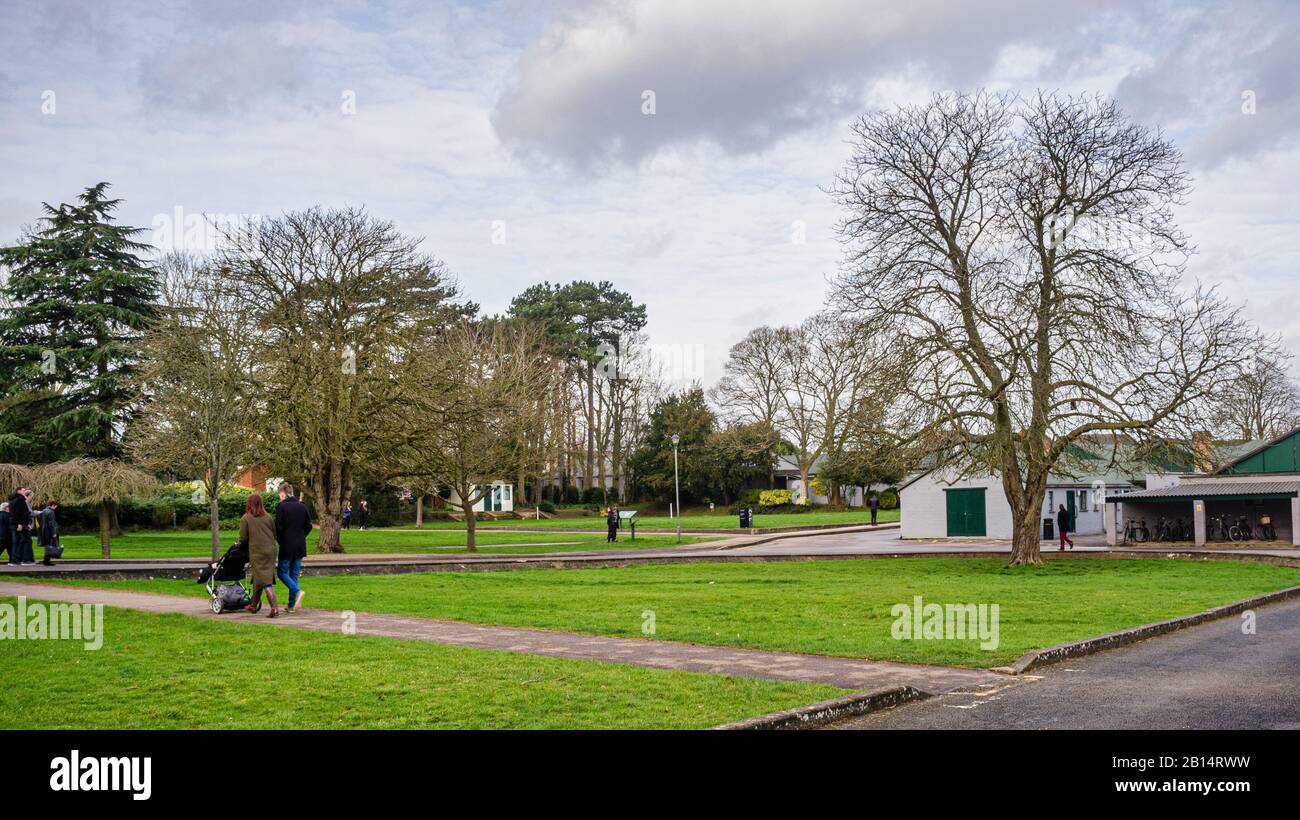 Bletchley Park, Buckinghamshire, UK, showing Hut 1, parkland, buildings ...