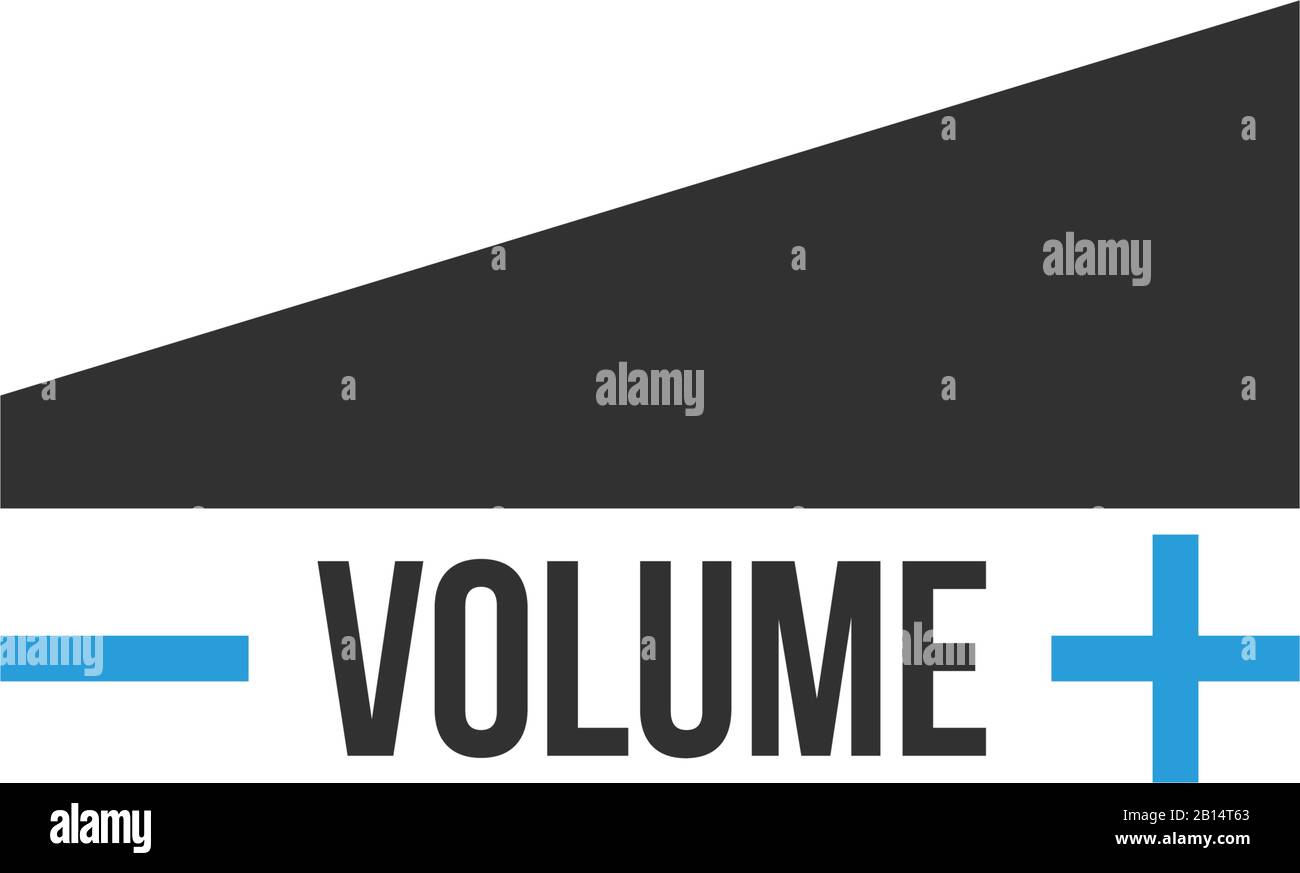 Volume levels icon frow low to high, plus and minus indicators. Stock ...