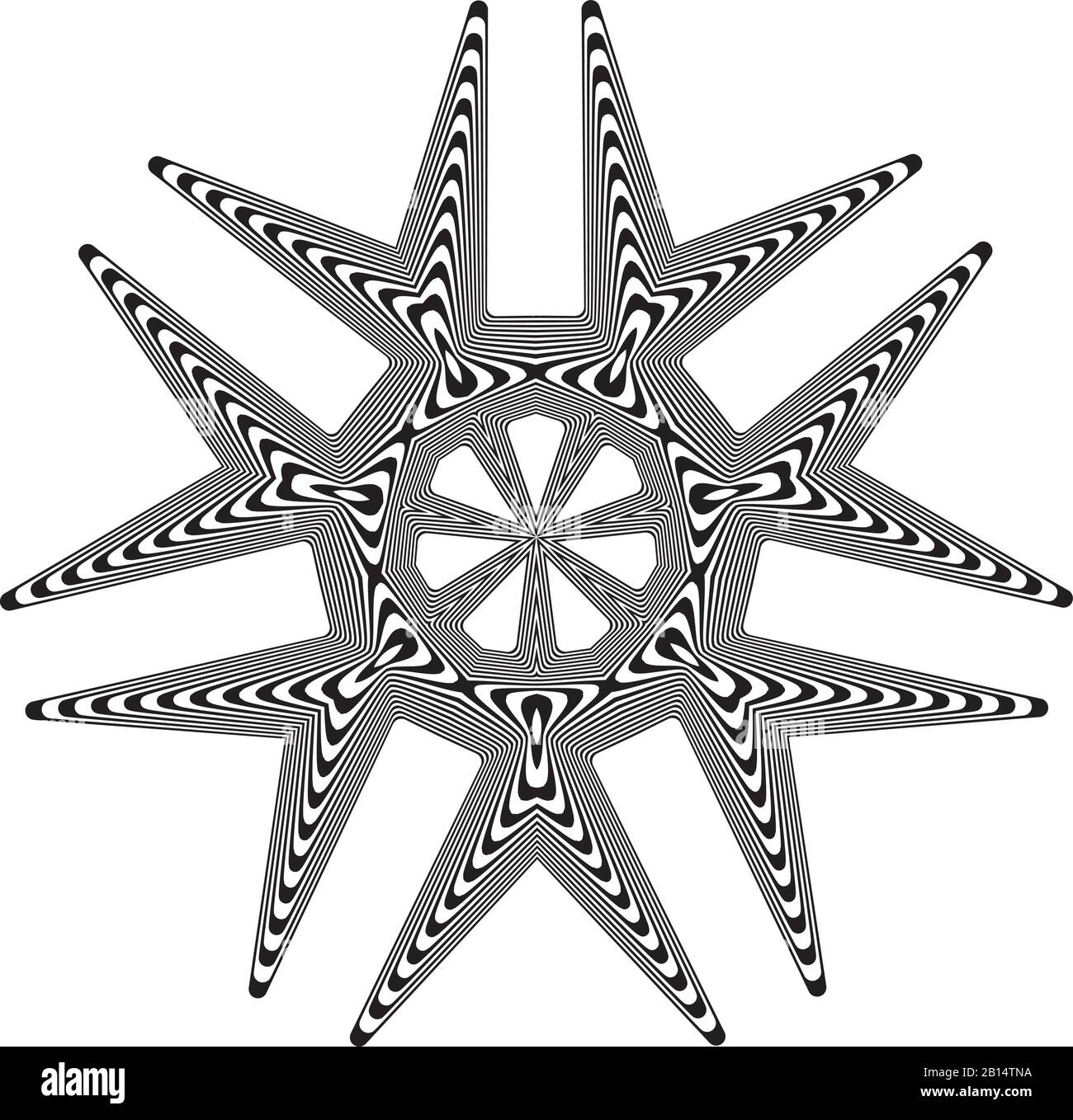 Optical illusion abstract flower element for creative design Stock ...