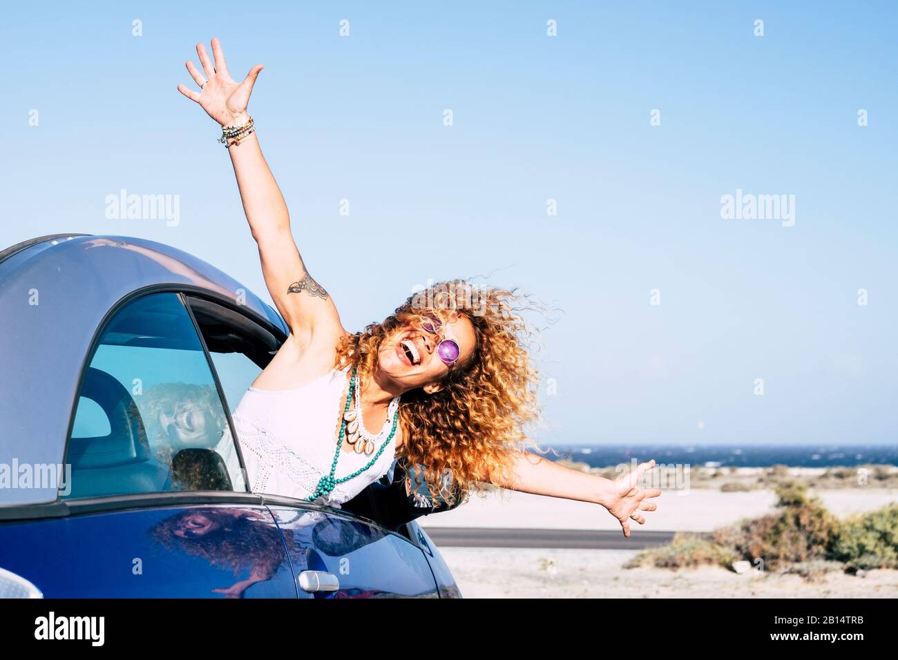 Happy and joyful people in outdoor travel leisure activity - beautiful ...