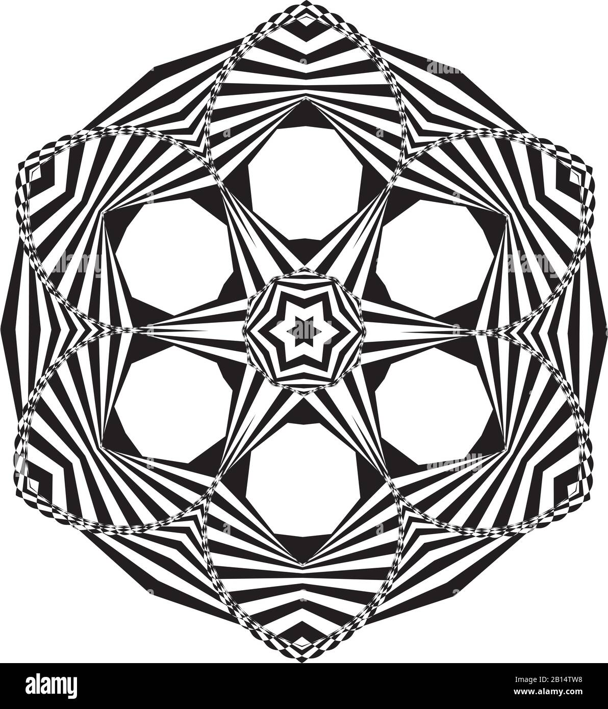 Optical illusion abstract flower element for creative design Stock ...