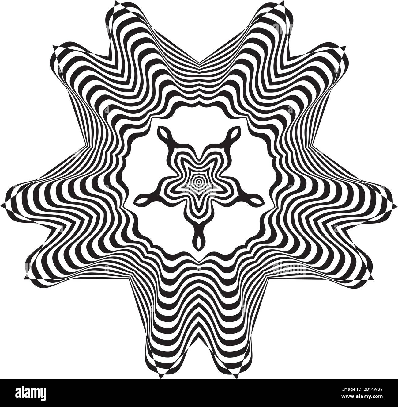 Optical illusion abstract flower element for creative design Stock ...