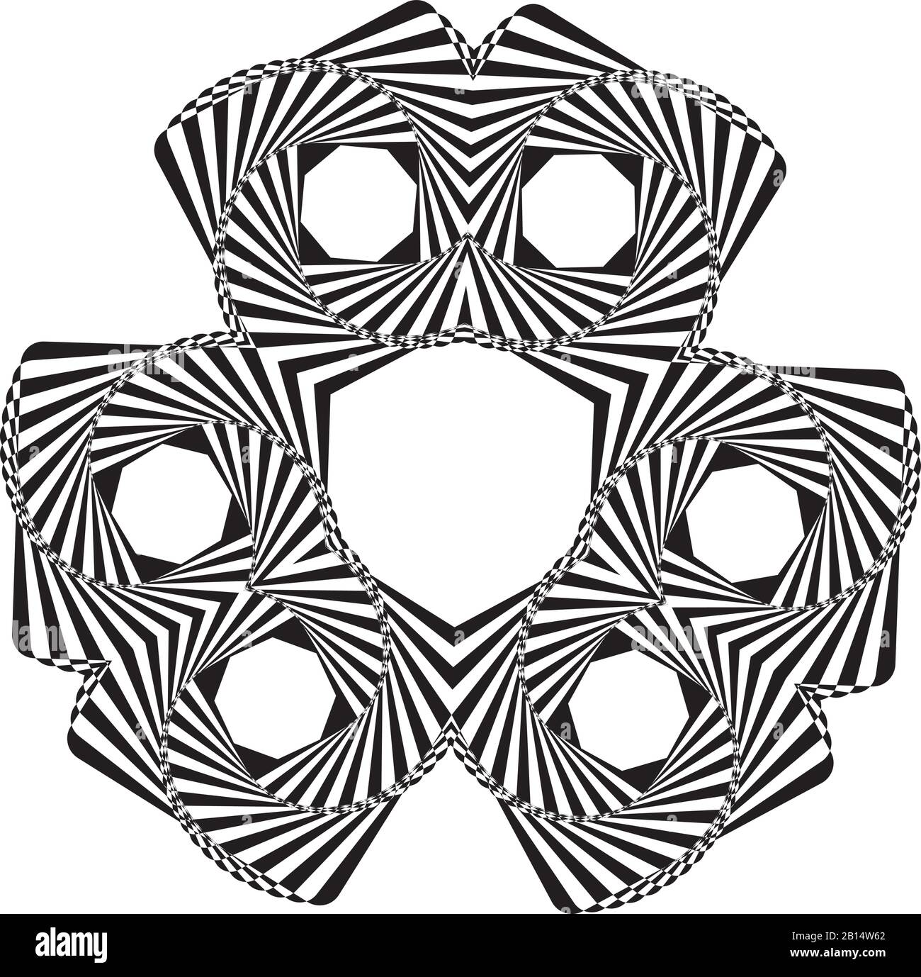 Optical illusion abstract flower element for creative design Stock ...