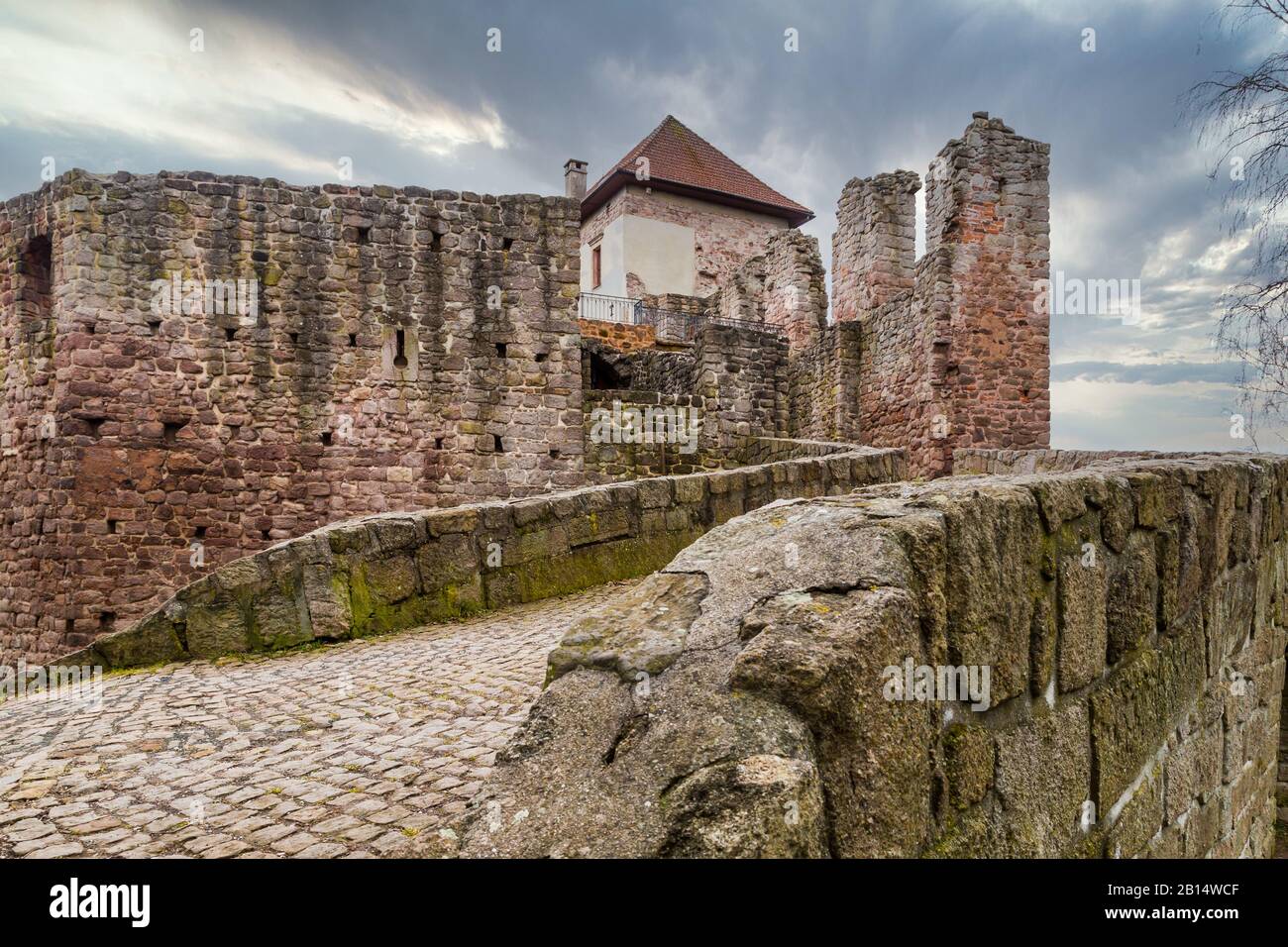 Ruins medieval castle Pecka in east Bohemia under Krkonose mountains ...