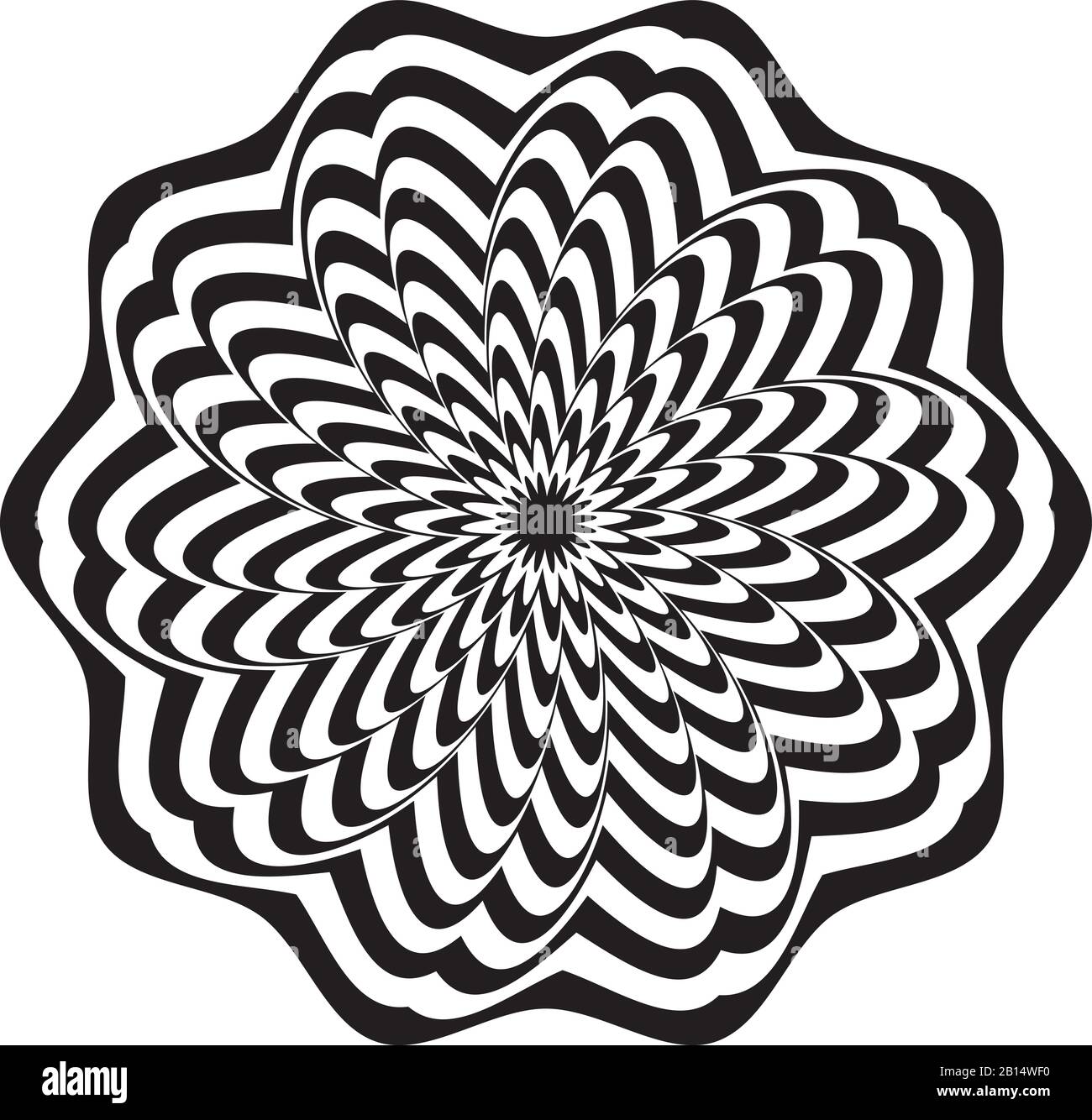 Optical illusion abstract flower element for creative design Stock ...