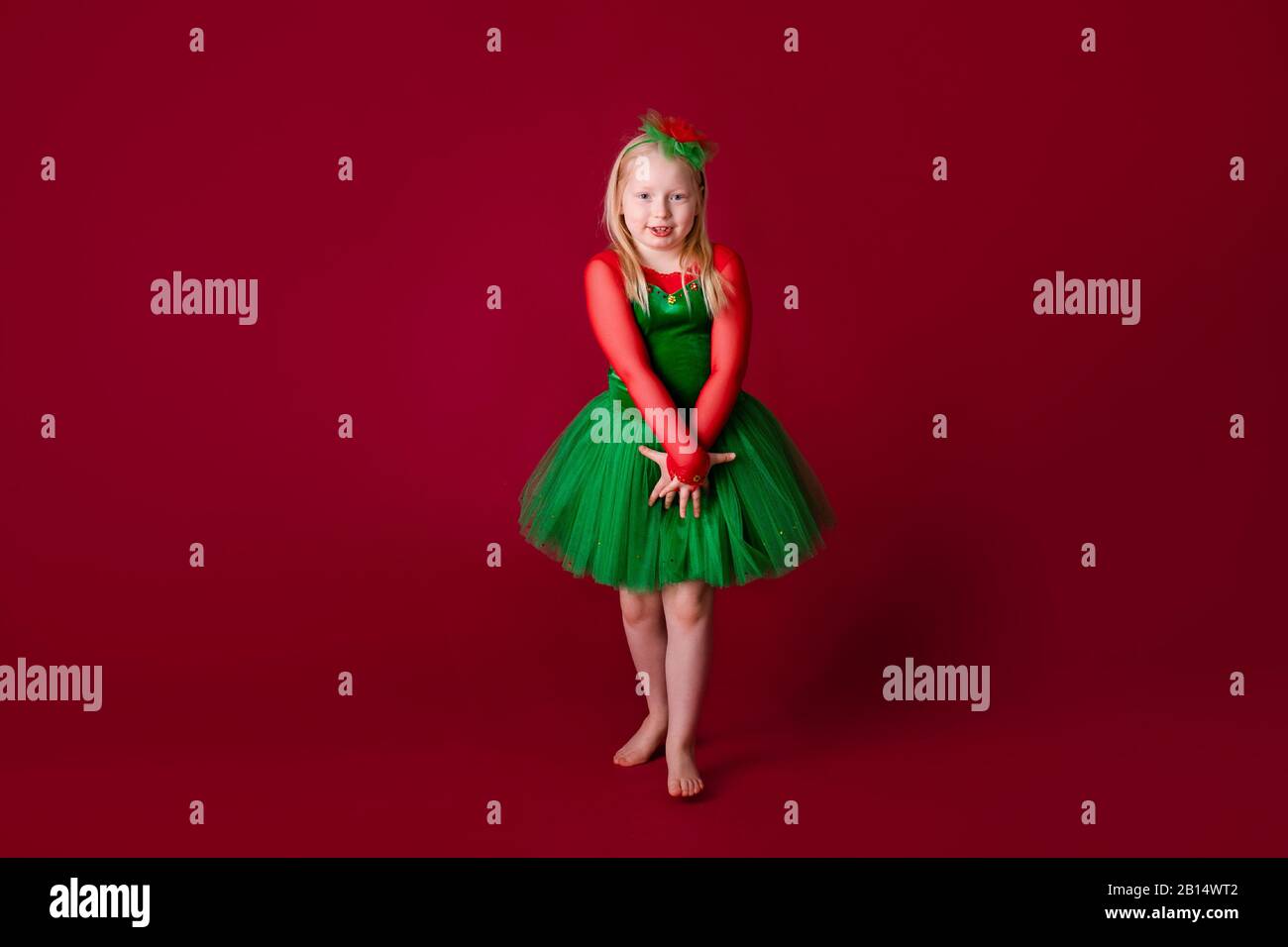 Kid dancer satisfied with concert outfit. Kids fashion. Kid fashionable ...