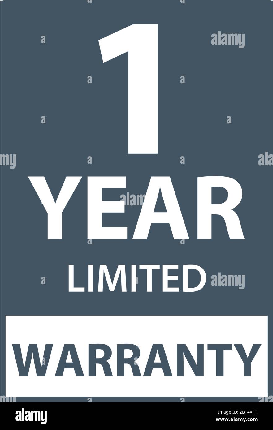 One year limited warranty icon or label, certificate for customers ...