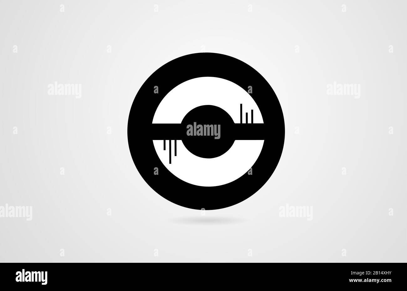 C white alphabet letter black circle company business logo icon design ...