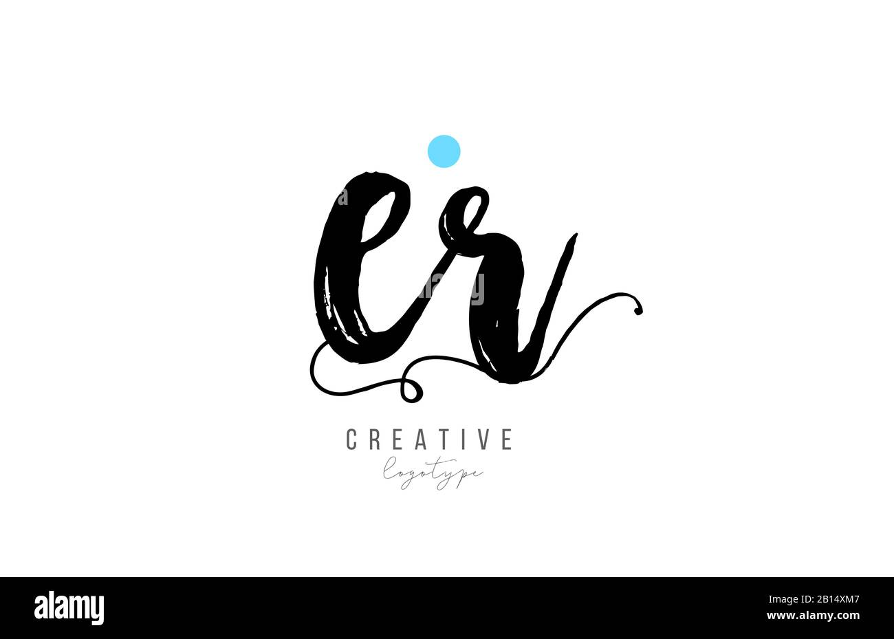 er e r vintage letter alphabet combination logo icon handwritten design ...