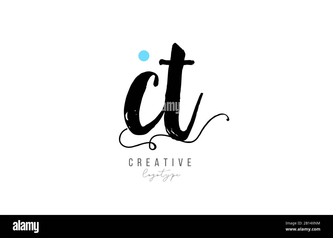 ct c t vintage letter alphabet combination logo icon handwritten design ...