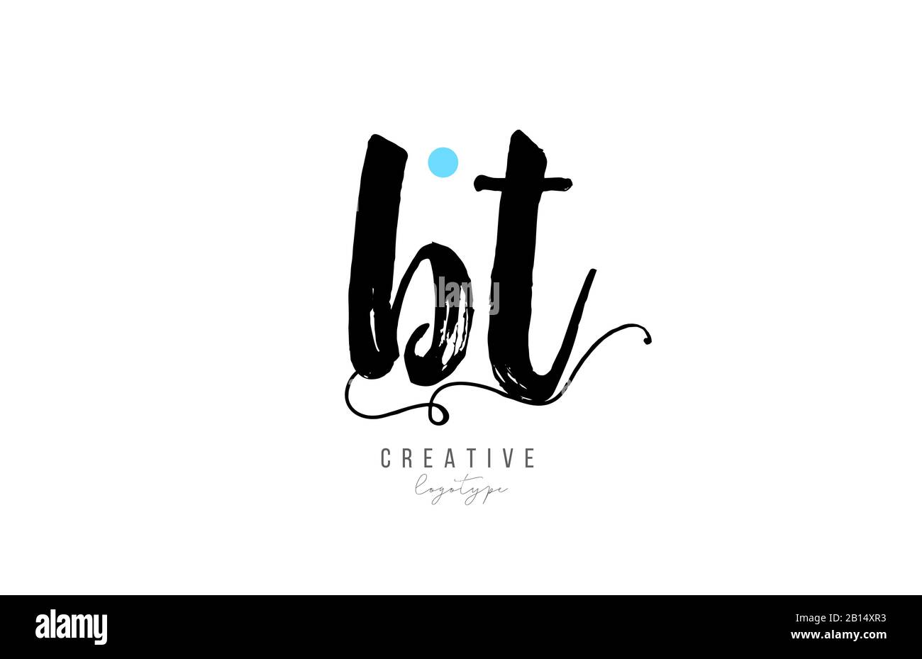 bt b t vintage letter alphabet combination logo icon handwritten design ...