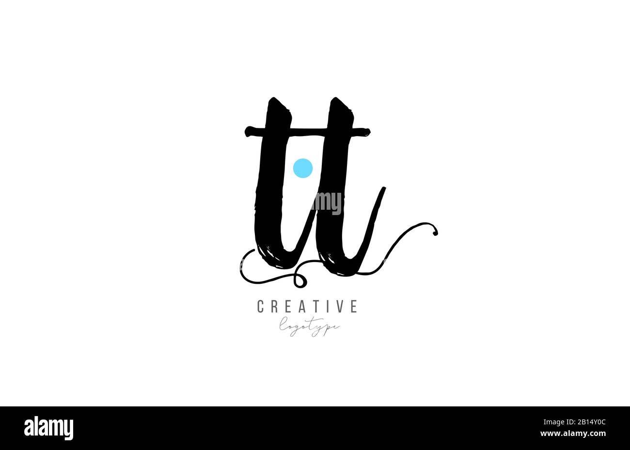 tt t t vintage letter alphabet combination logo icon handwritten design ...