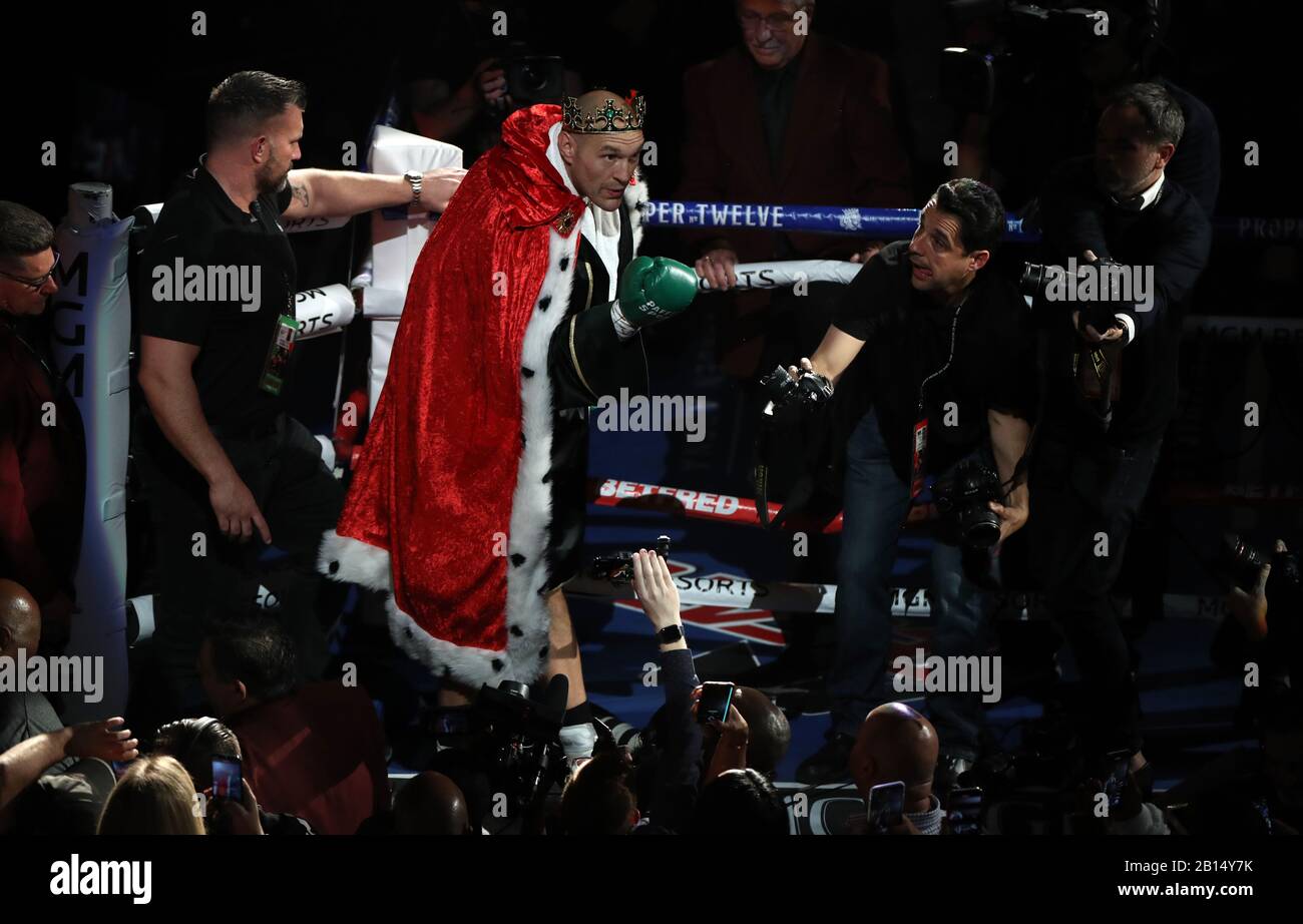 Tyson Fury during his ring walk ahead of the World Boxing Council World ...