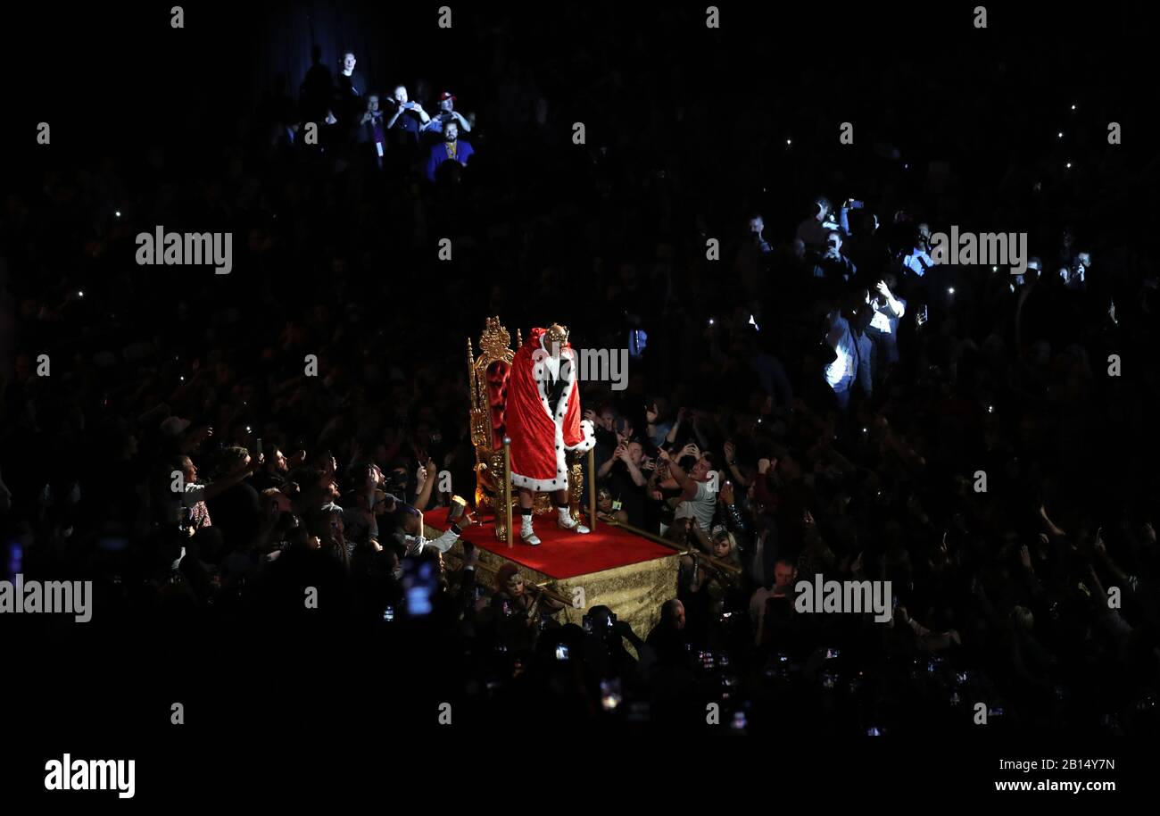 Tyson Fury during his ring walk ahead of the World Boxing Council World ...
