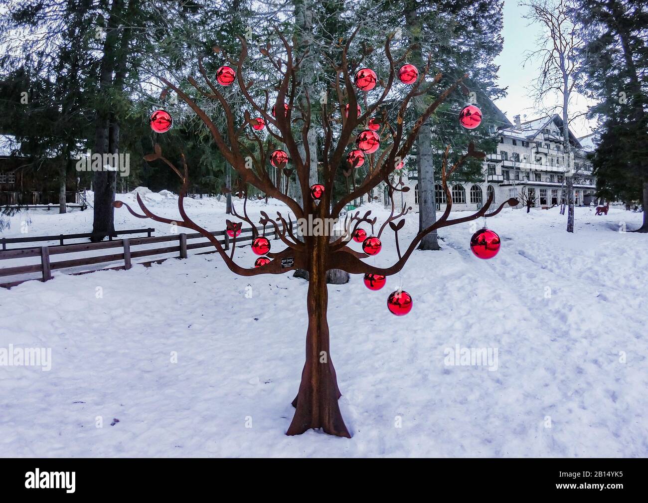Peaks and scenery in the alps and tree holidays hi-res stock ...
