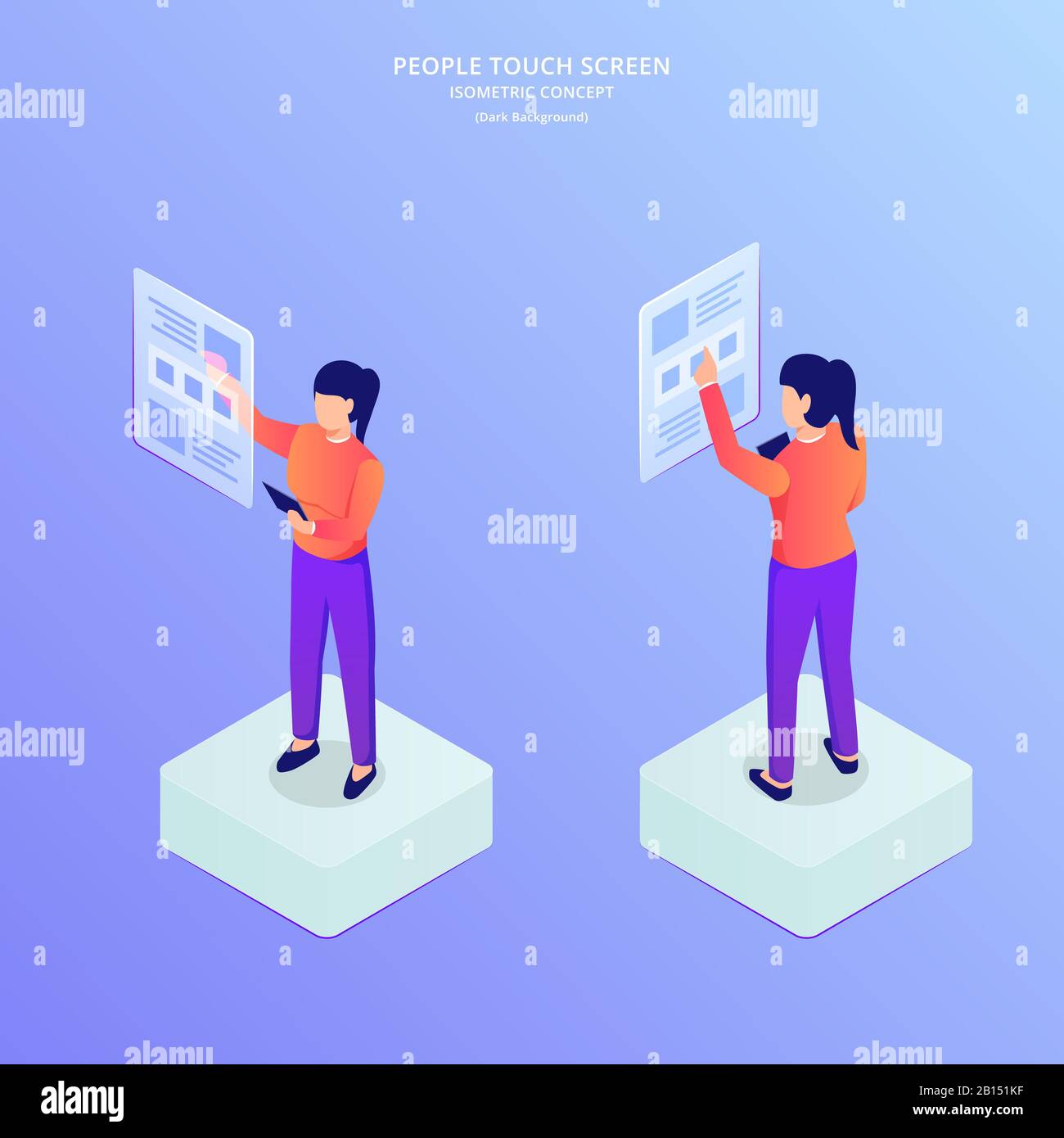 woman touch screen access data graph information with modern future ...