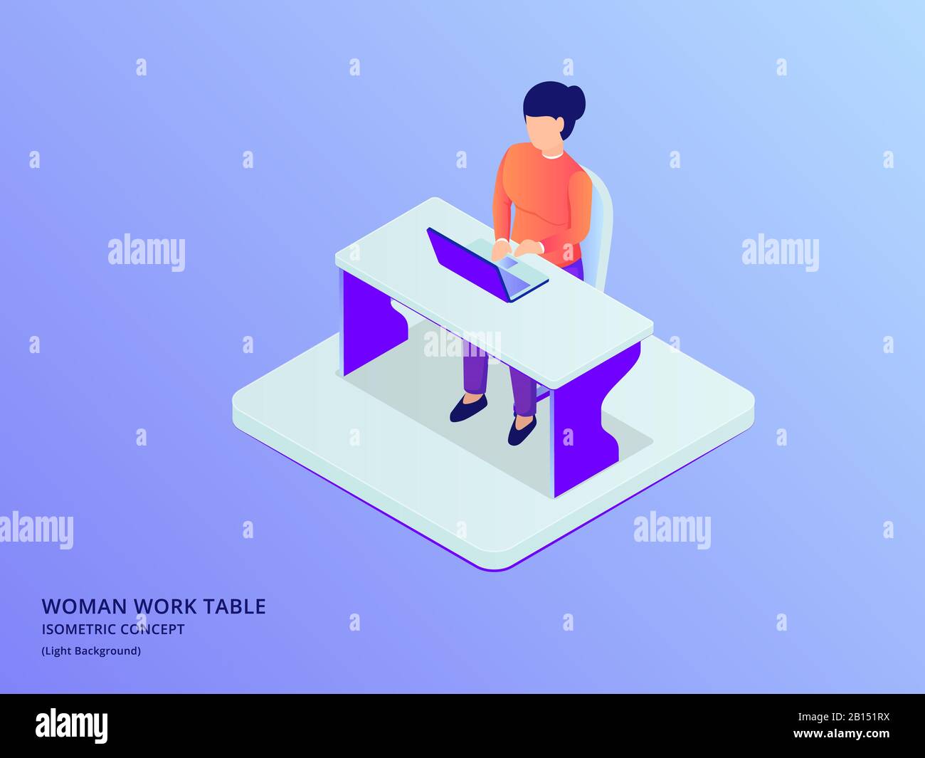 woman sit on the chair work with laptop with isometric style vector ...