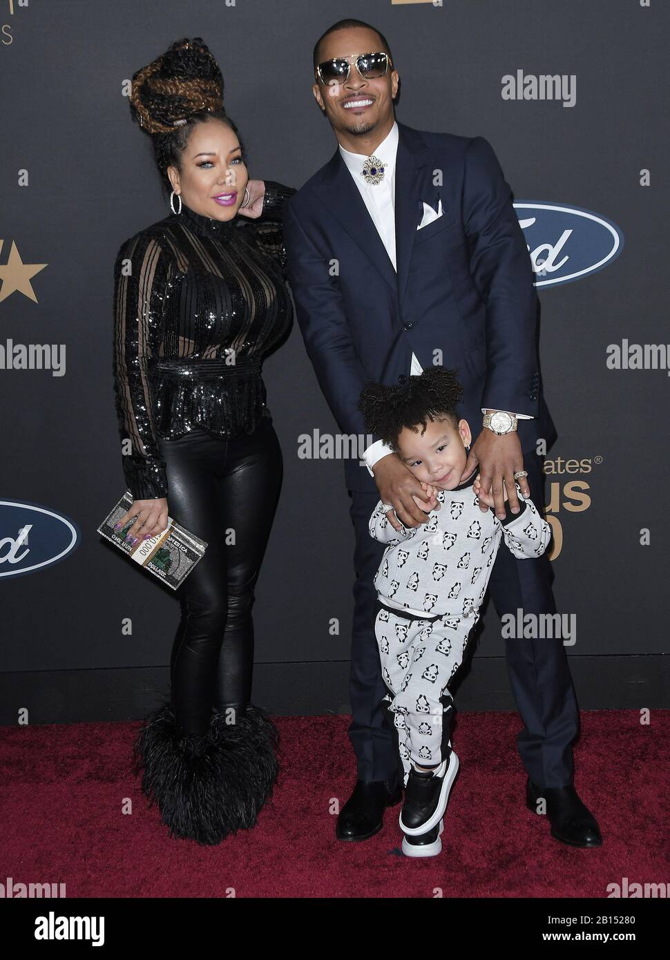 Los Angeles, USA. 22nd Feb, 2020. Tameka Cottle, T.I., and family at ...