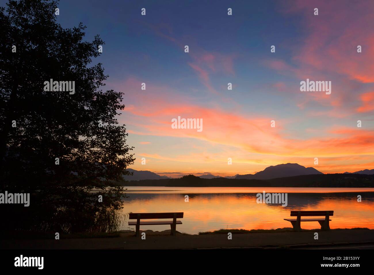 Lake Faak in the evening, Austria, Carinthia Stock Photo - Alamy