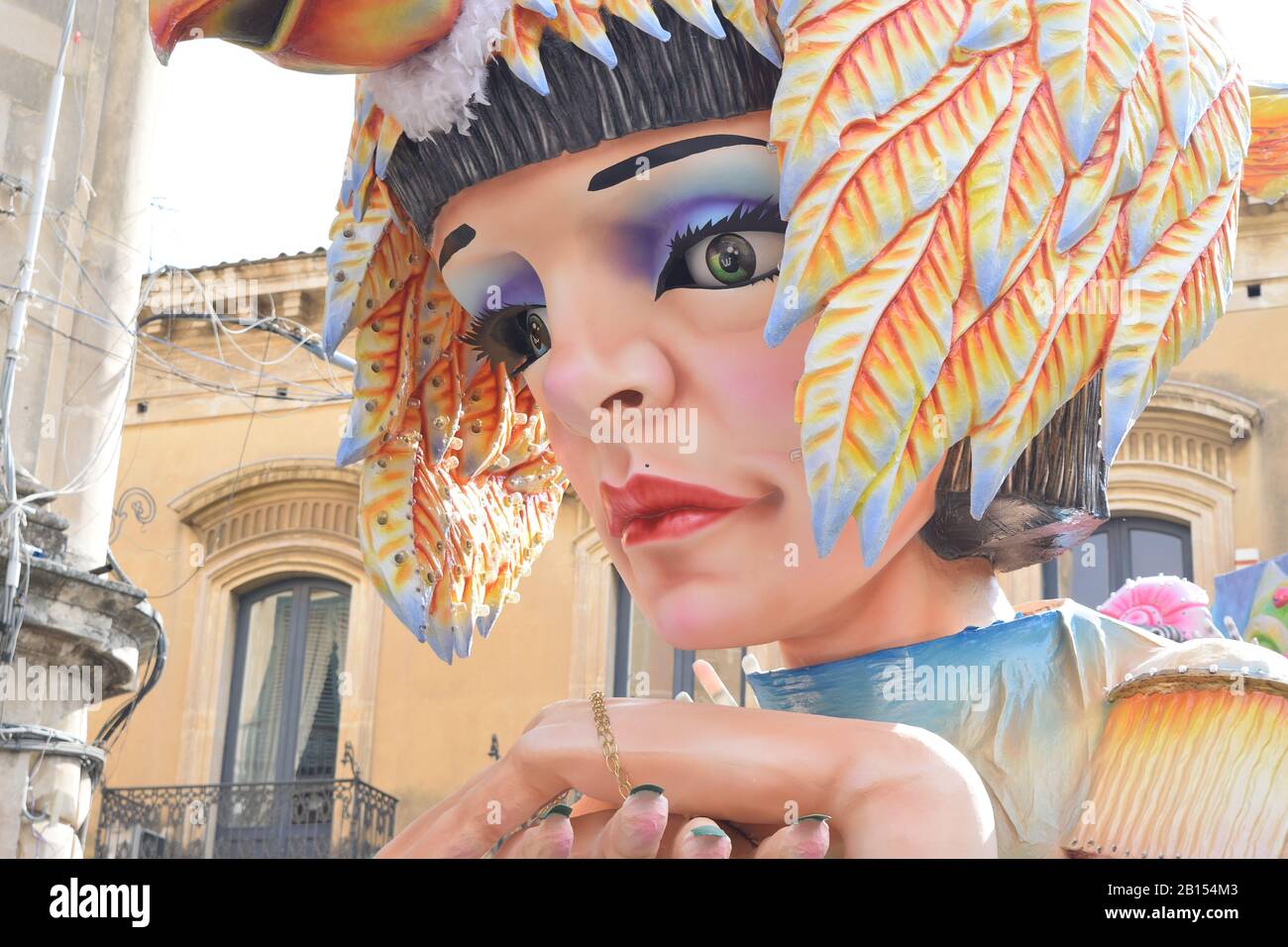 Acireale (CT), Italy - February 16, 2020: detail of a allegorical float ...