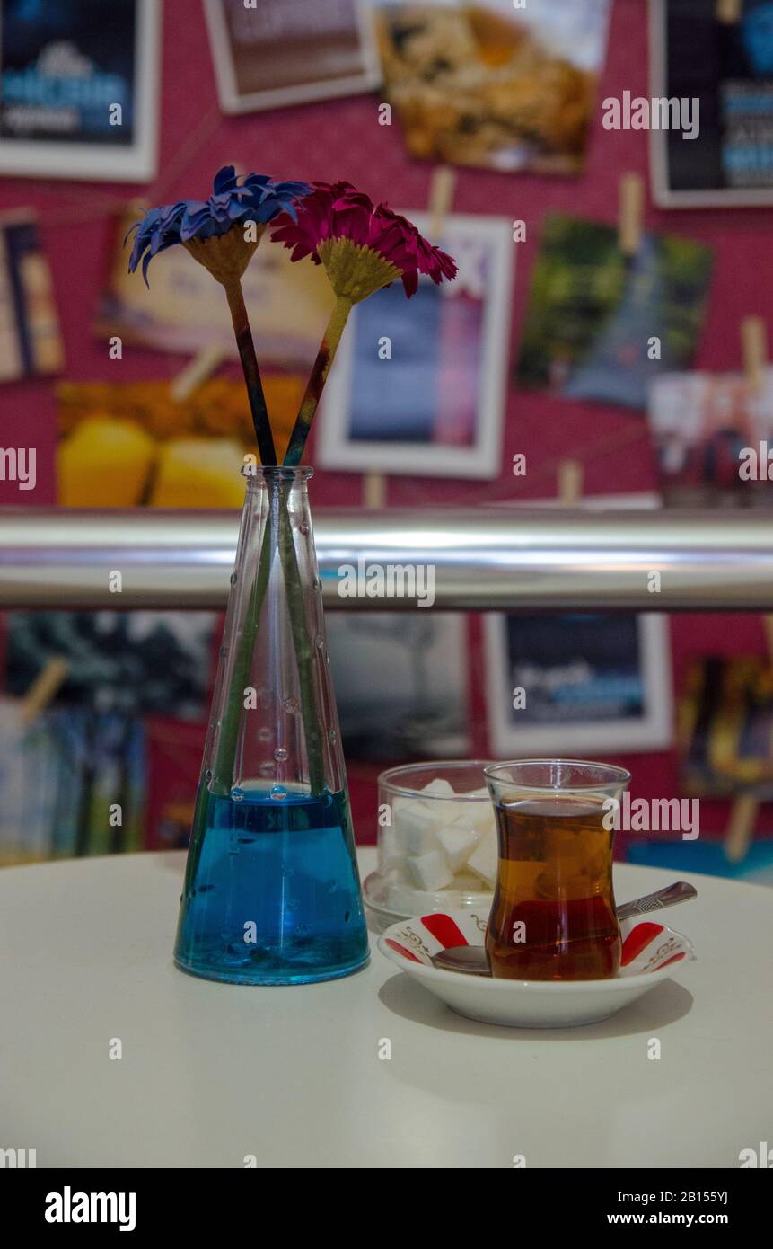Tea in Small Boutique Cafe Stock Photo - Alamy