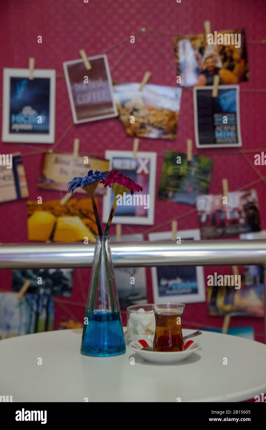 Tea in Small Boutique Cafe Stock Photo - Alamy