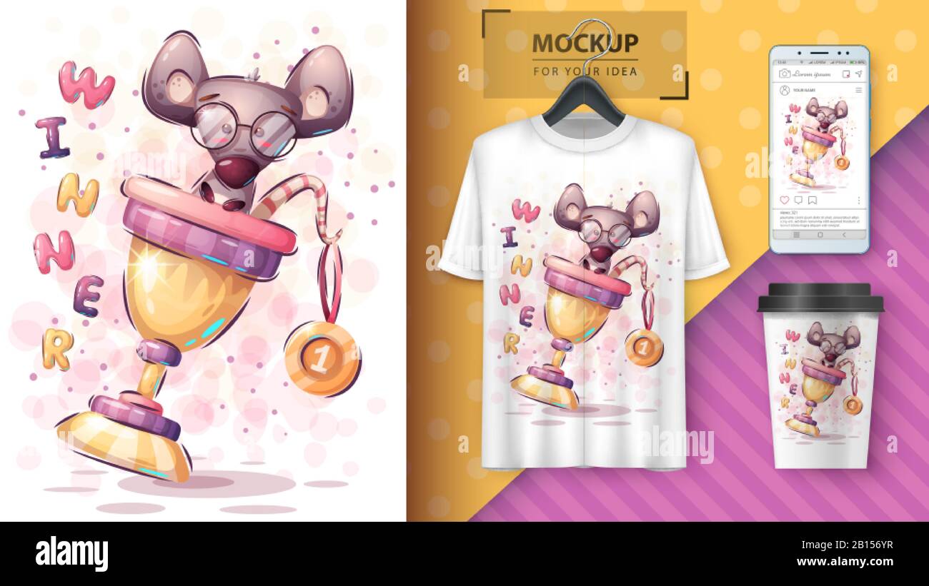 Winner mouse - poster and merchandising Stock Vector Image & Art - Alamy
