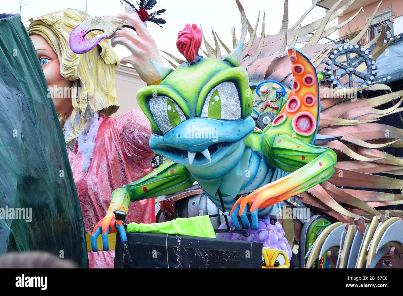 Acireale (CT), Italy - February 16, 2020: detail of a allegorical float ...