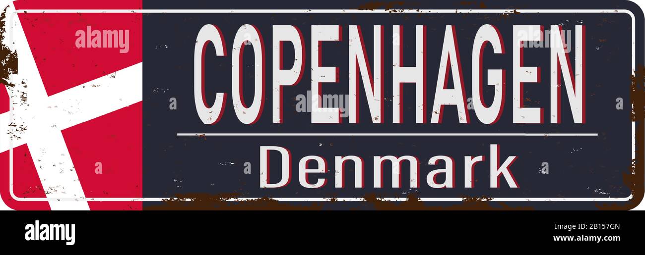 Copenhagen, Denmark, road sign vector illustration, road table Stock ...
