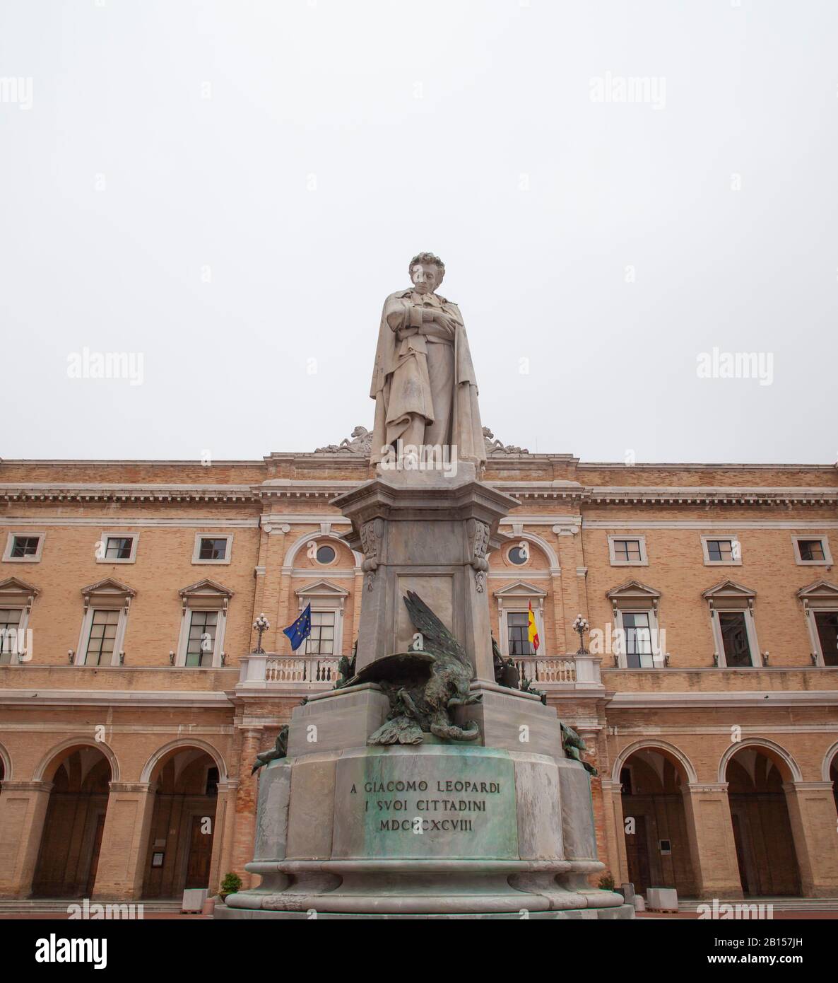 Giacomo Leopardi Statue Monument in Recanati (Macerata - Italy Stock ...